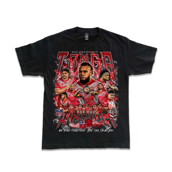 Tonga 676 Team Graphic Tee - BLACK_RED SEA – Custom Teez NZ